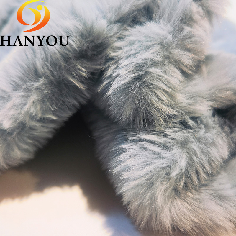 Imitation Embossed Long Pile Jacquard Faux Rabbit Fur Fabric - hanyotextile