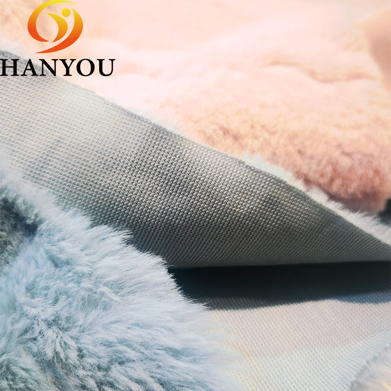Imitation Embossed Long Pile Jacquard Faux Rabbit Fur Fabric - hanyotextile