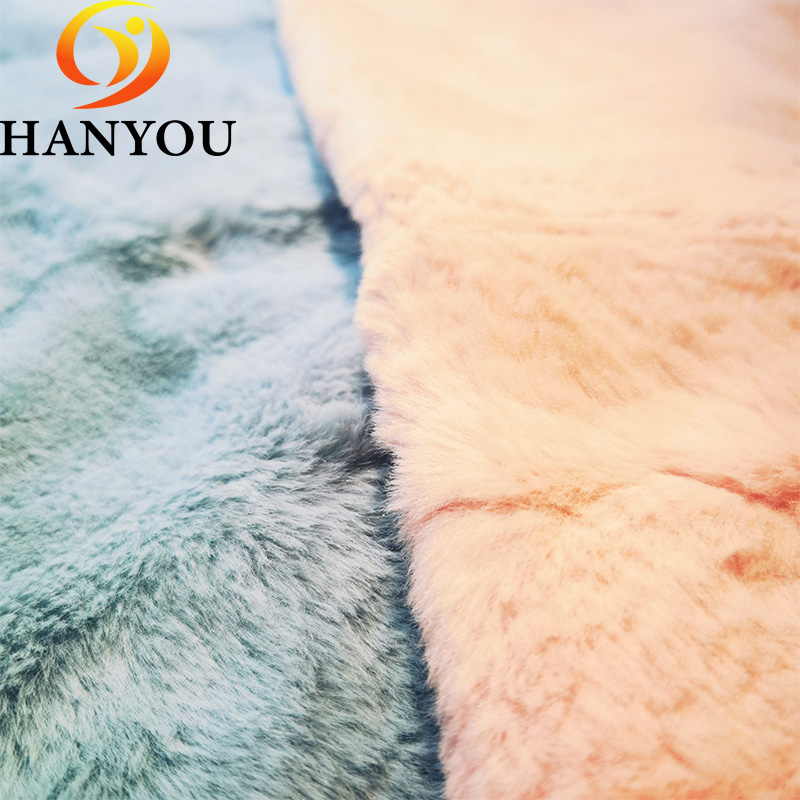Imitation Embossed Long Pile Jacquard Faux Rabbit Fur Fabric - hanyotextile